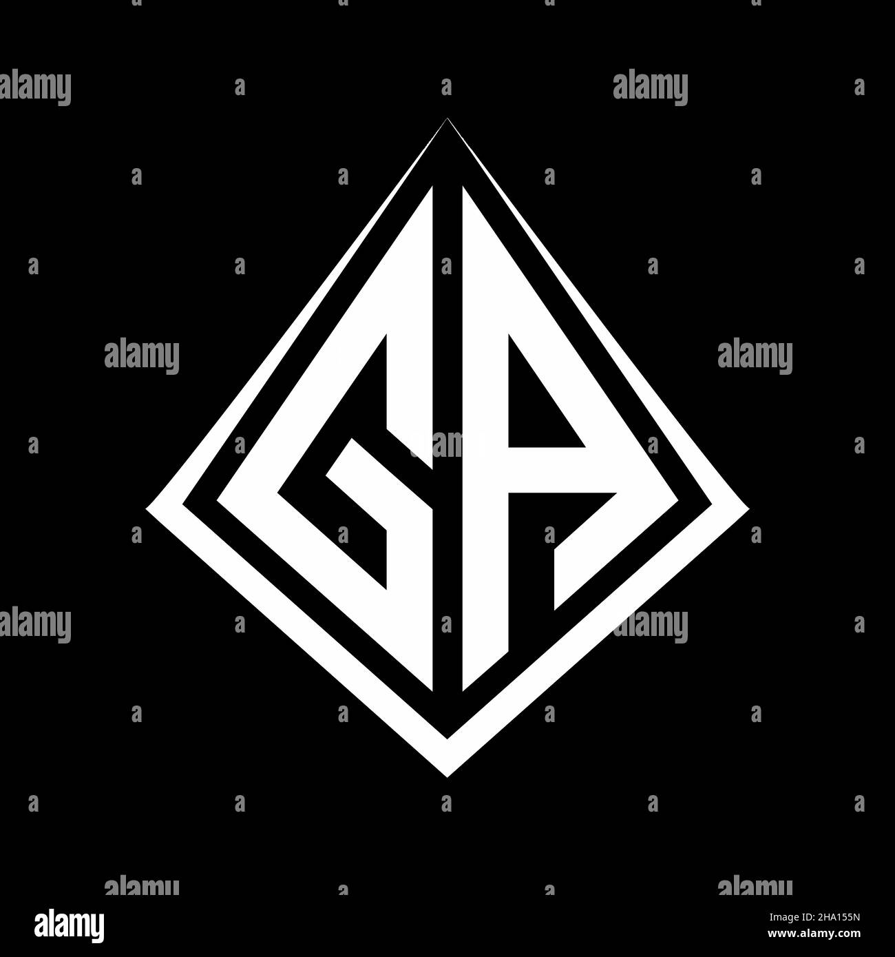 GA logo letters monogram with prisma shape design template vector icon ...