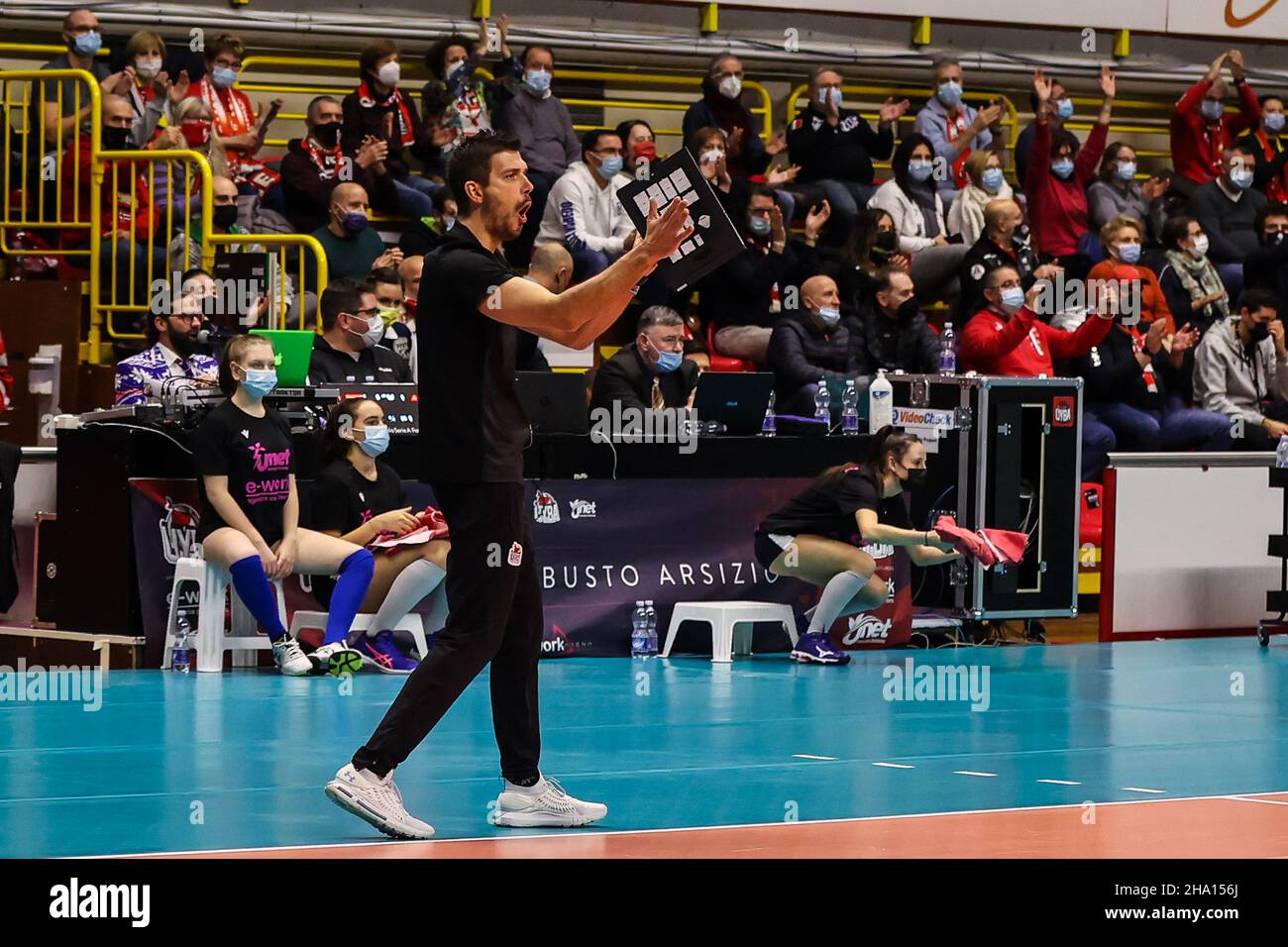 Marco Musso head coach of UYBA Unet E-Work Busto Arsizio celebrates ...