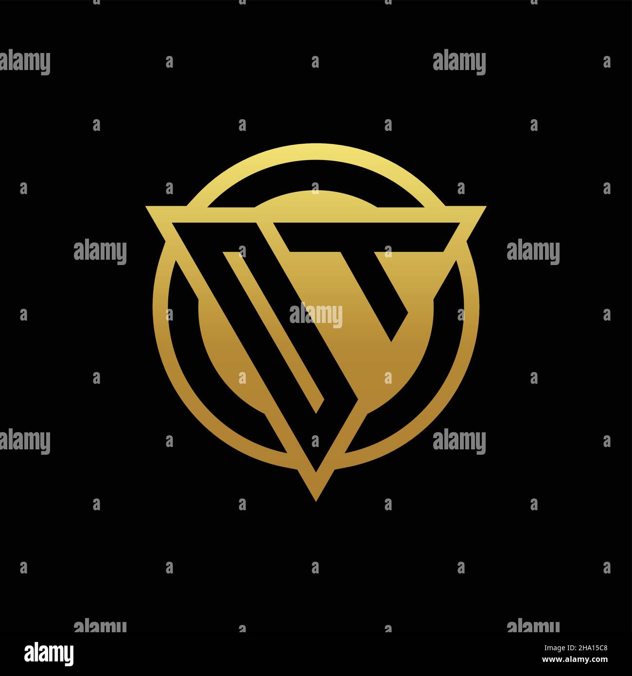 OT logo monogram with triangle shape and circle rounded style isolated ...