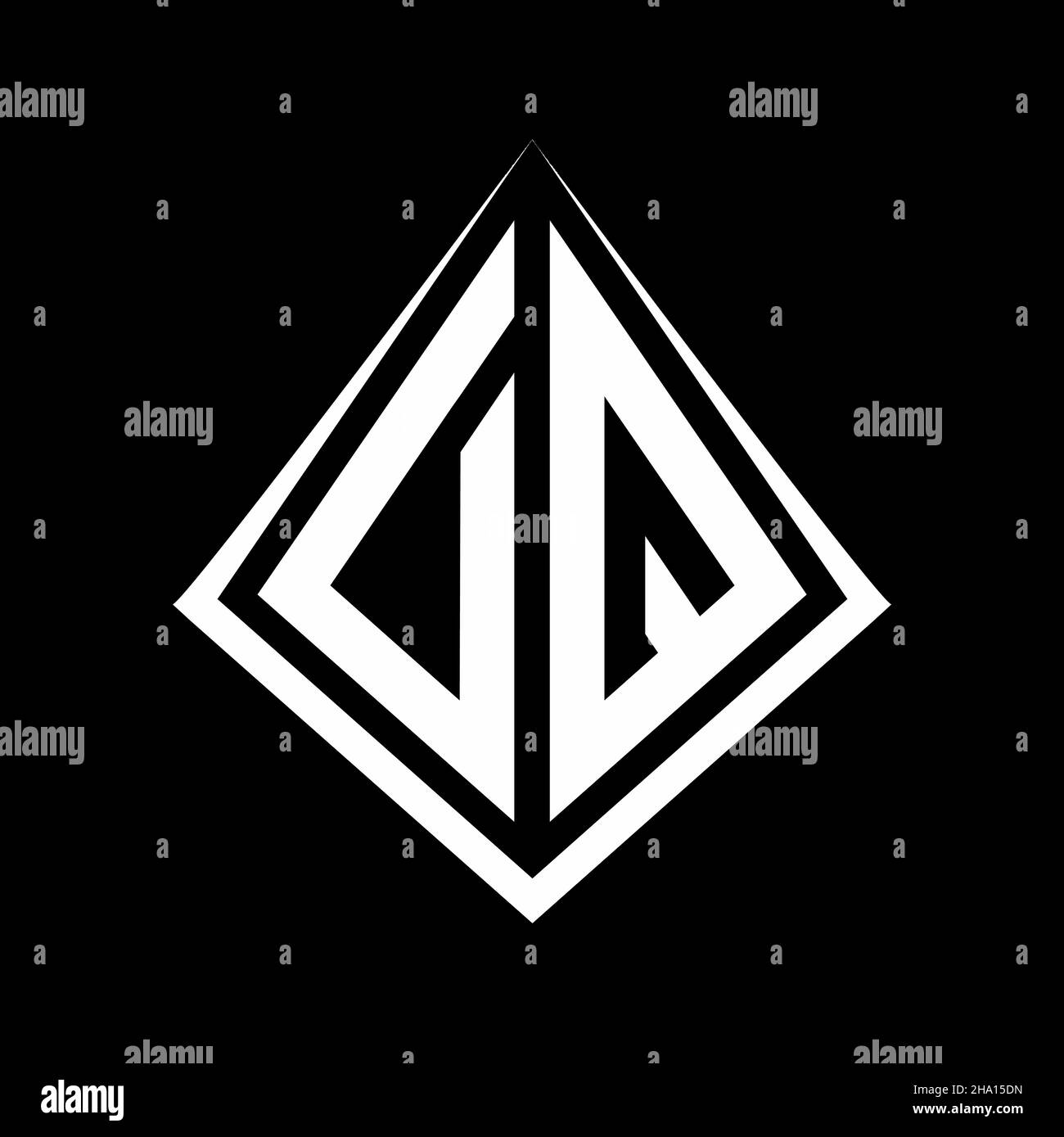 DQ logo letters monogram with prisma shape design template vector icon ...