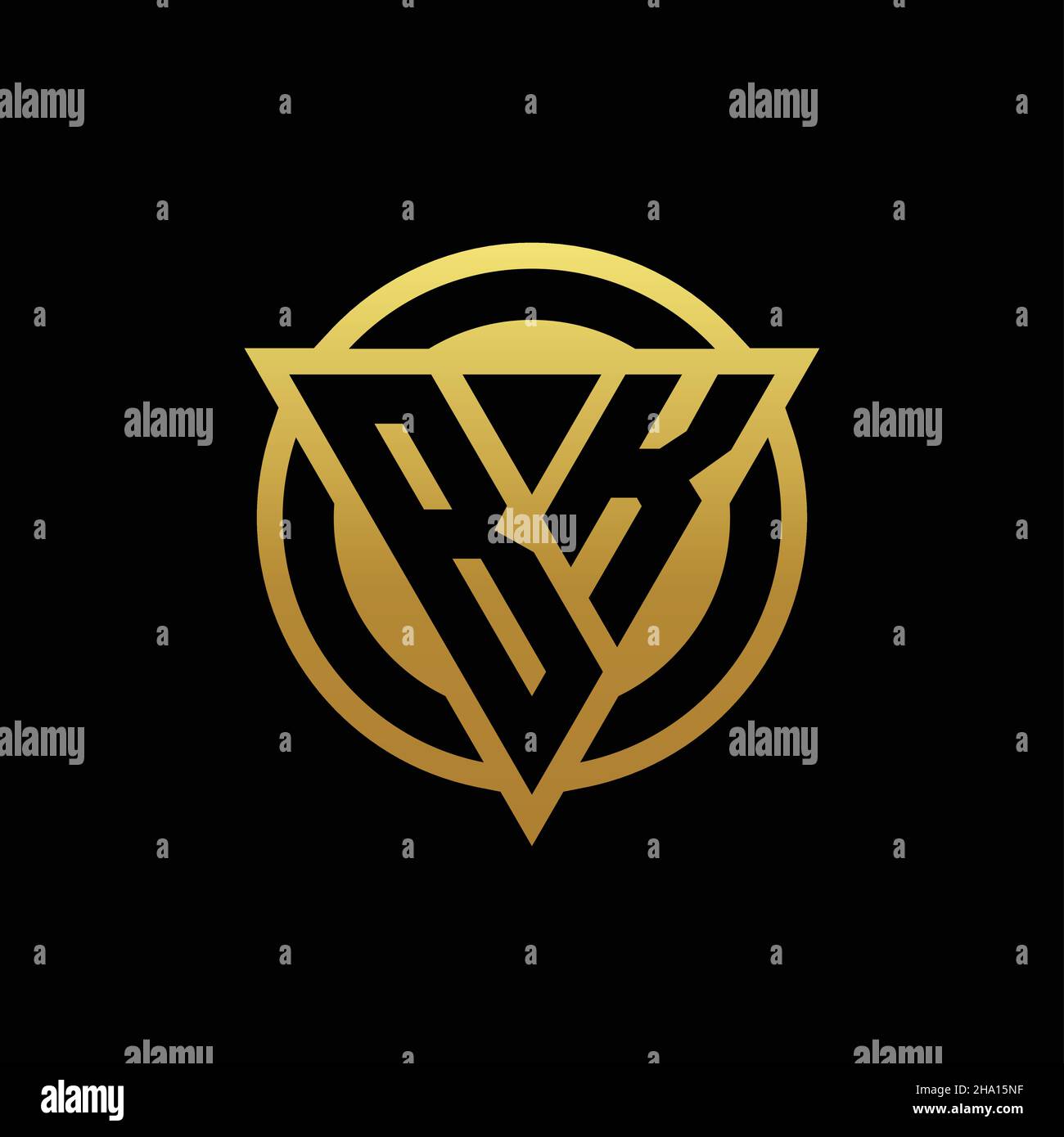 BK logo monogram with triangle shape and circle rounded style isolated ...