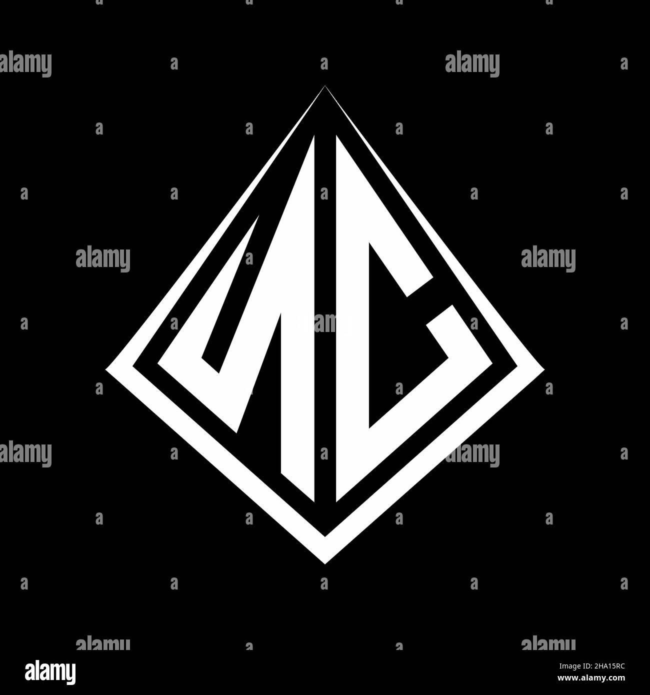 NC logo letters monogram with prisma shape design template vector icon ...