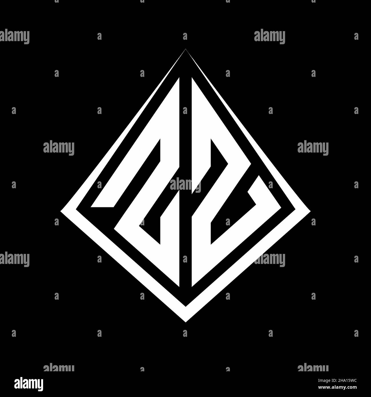 ZZ logo letters monogram with prisma shape design template vector icon ...