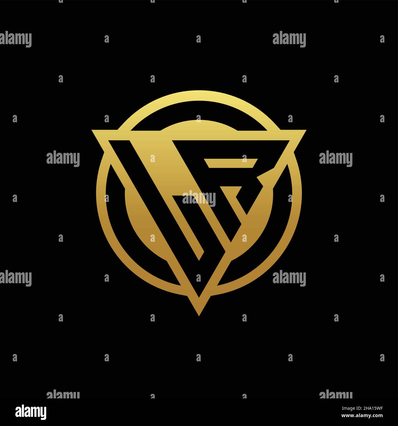 LR logo monogram with triangle shape and circle rounded style isolated ...