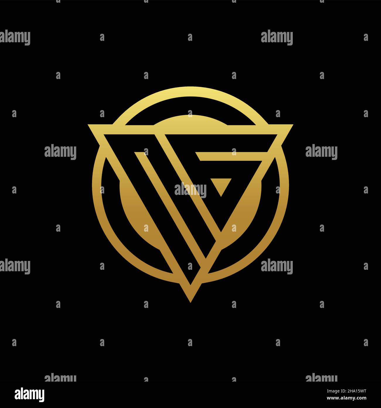 NG logo monogram with triangle shape and circle rounded style isolated ...