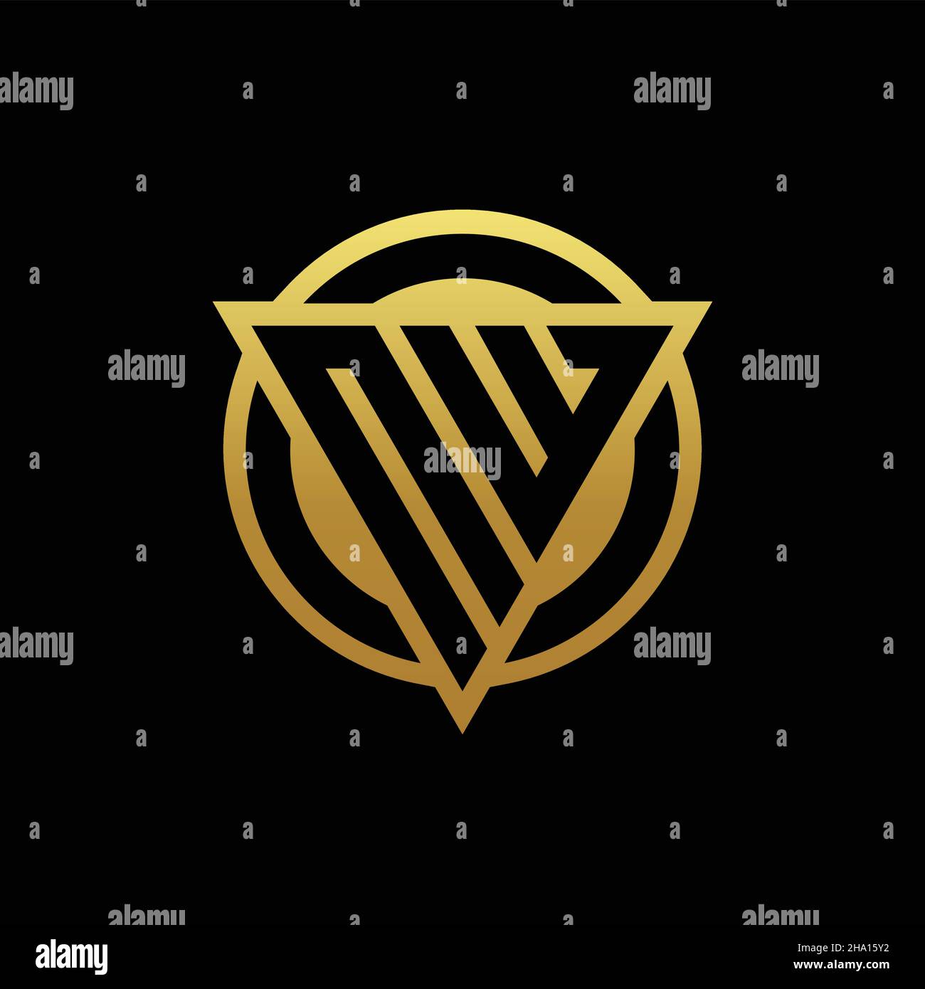 NW logo monogram with triangle shape and circle rounded style isolated ...