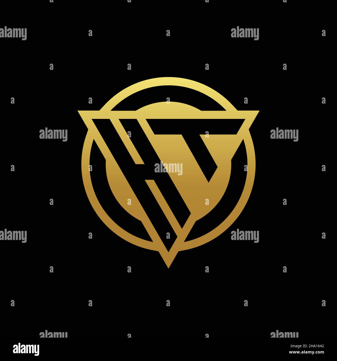 HT logo monogram with triangle shape and circle rounded style isolated ...