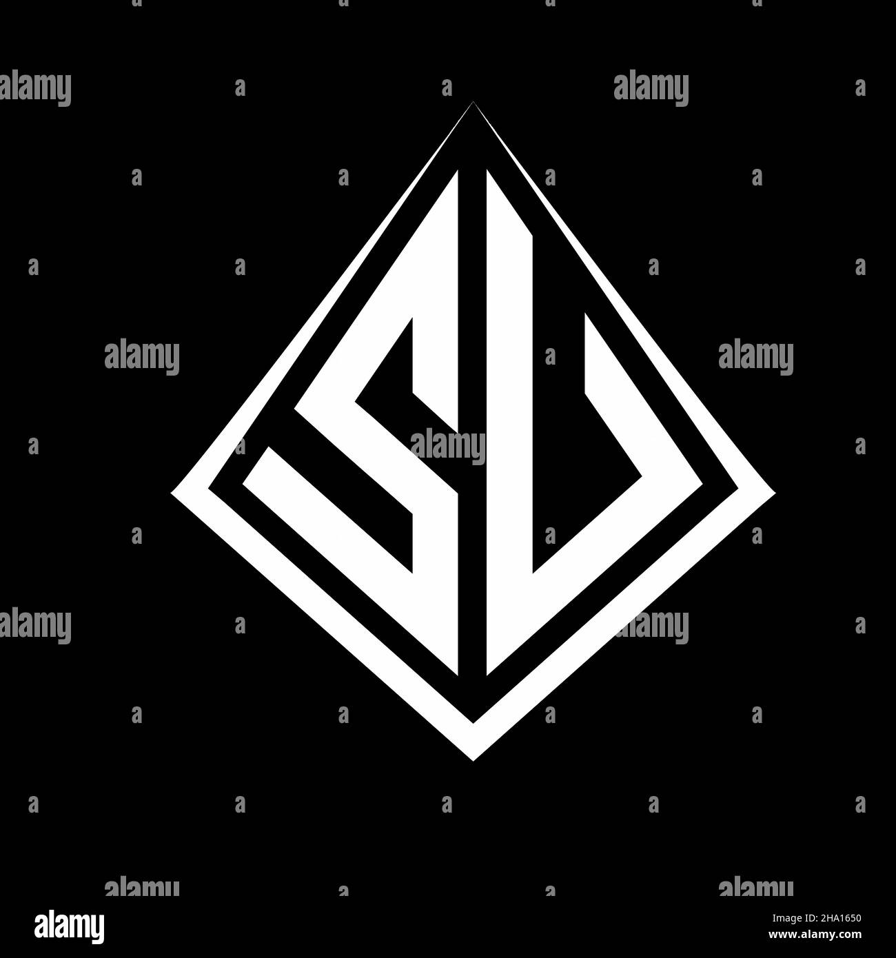 SU logo letters monogram with prisma shape design template vector icon ...