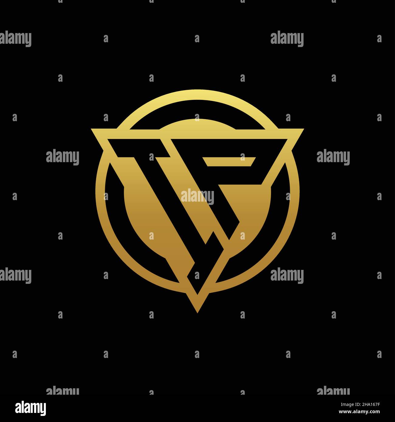 IP logo monogram with triangle shape and circle rounded style isolated ...