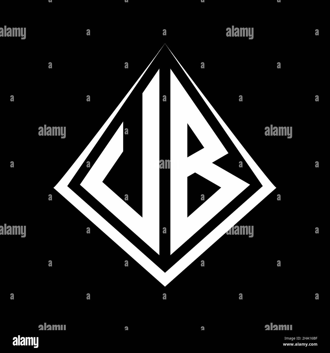 UB logo letters monogram with prisma shape design template vector icon ...