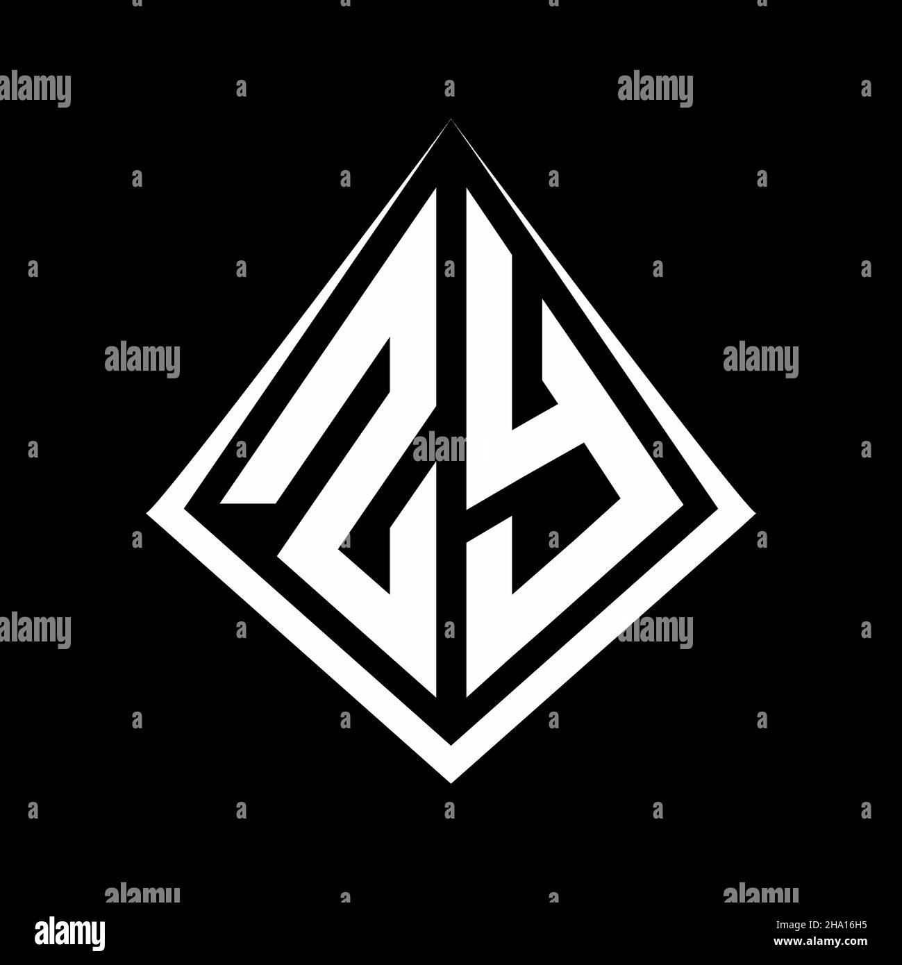 ZY logo letters monogram with prisma shape design template vector icon ...