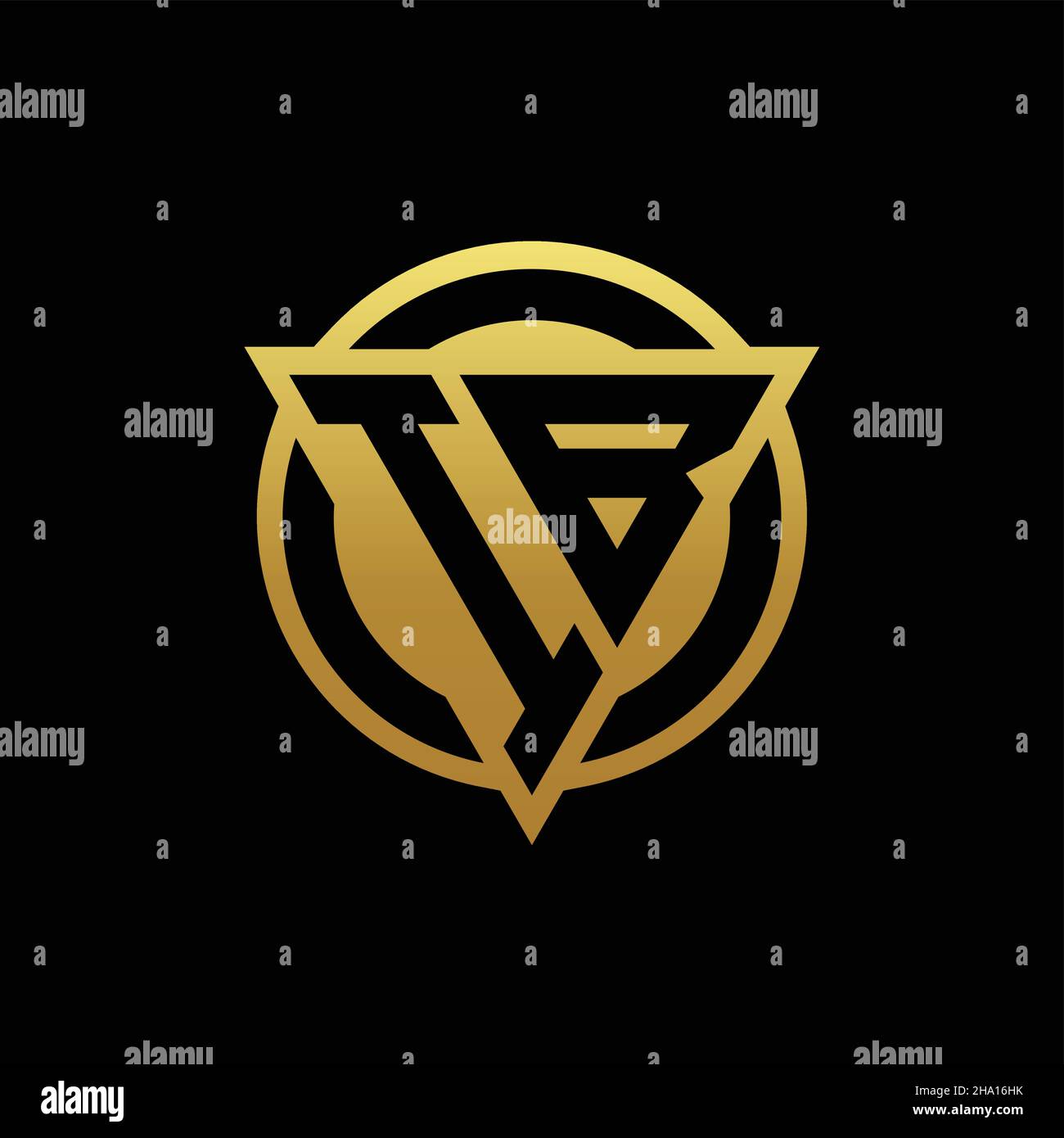 IB logo monogram with triangle shape and circle rounded style isolated ...