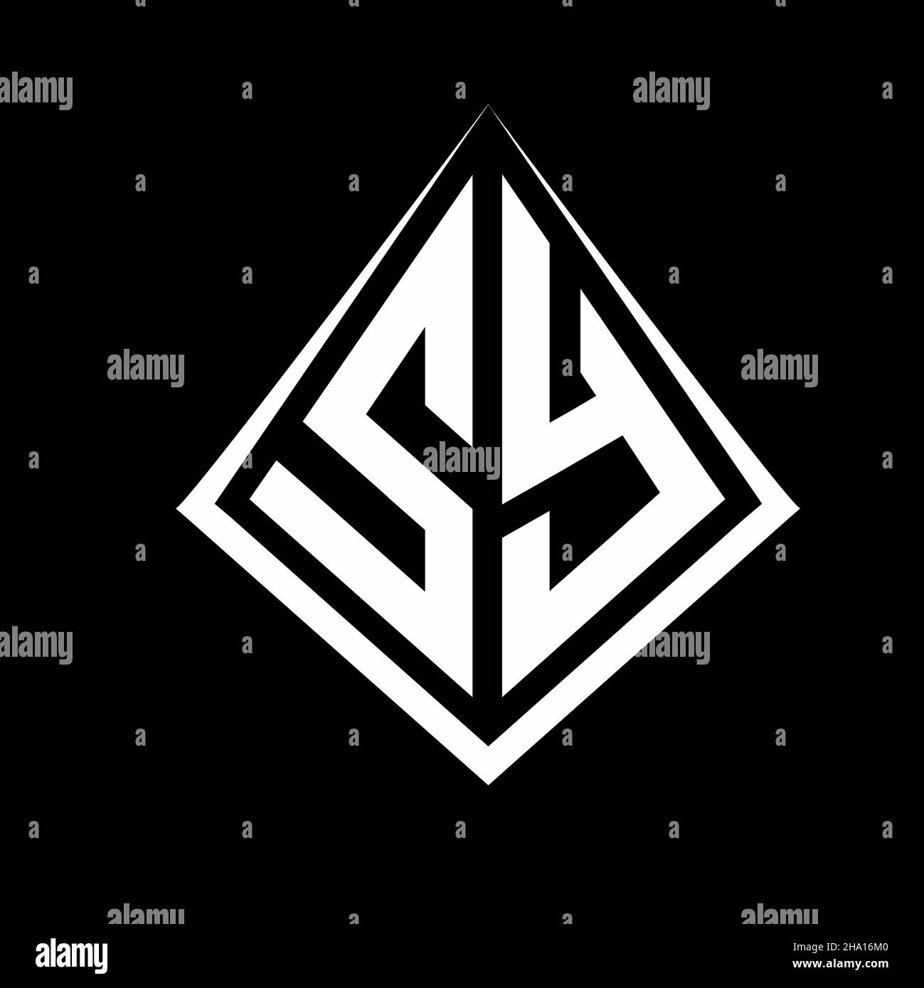 SY logo letters monogram with prisma shape design template vector icon ...