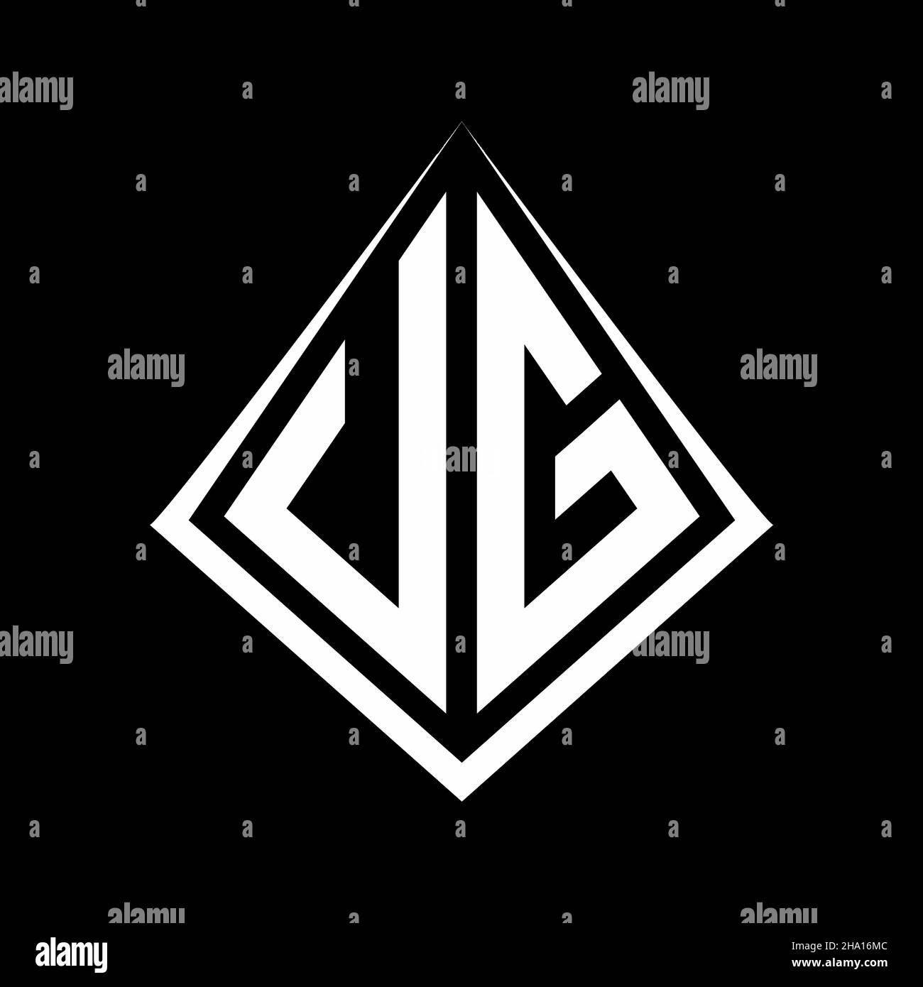 UG logo letters monogram with prisma shape design template vector icon ...