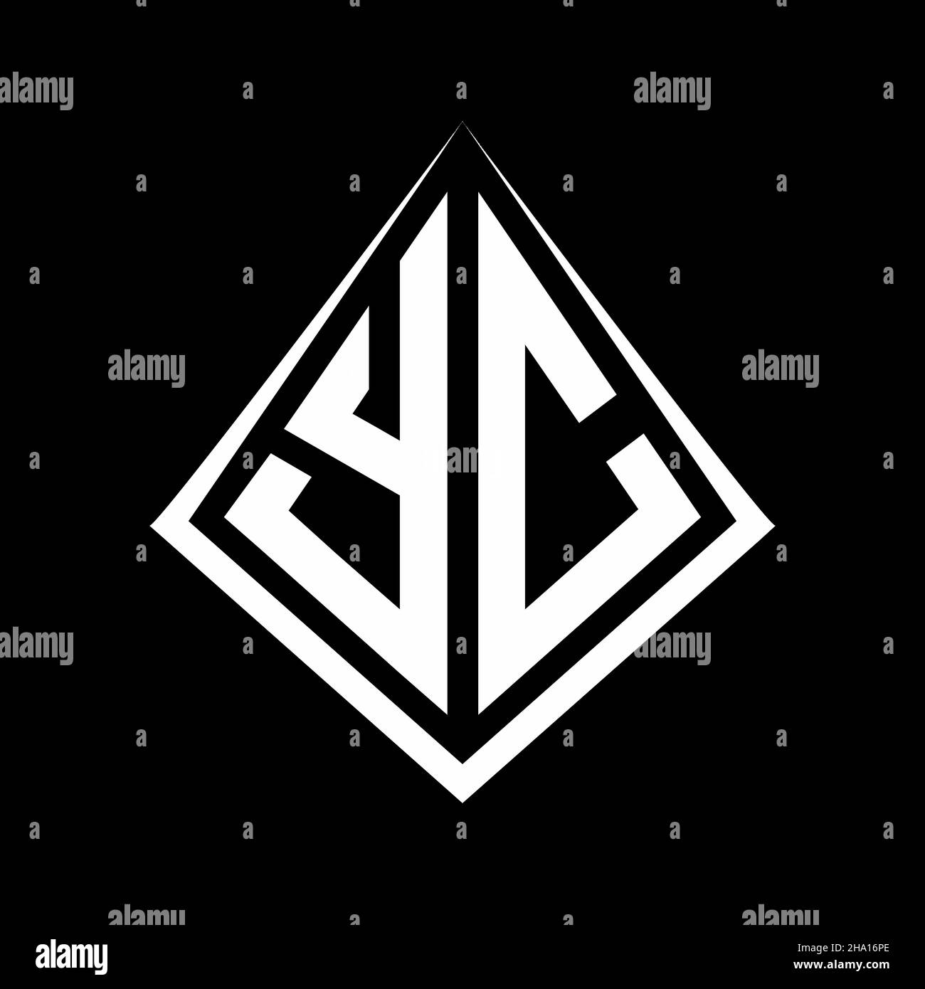 YC logo letters monogram with prisma shape design template vector icon ...