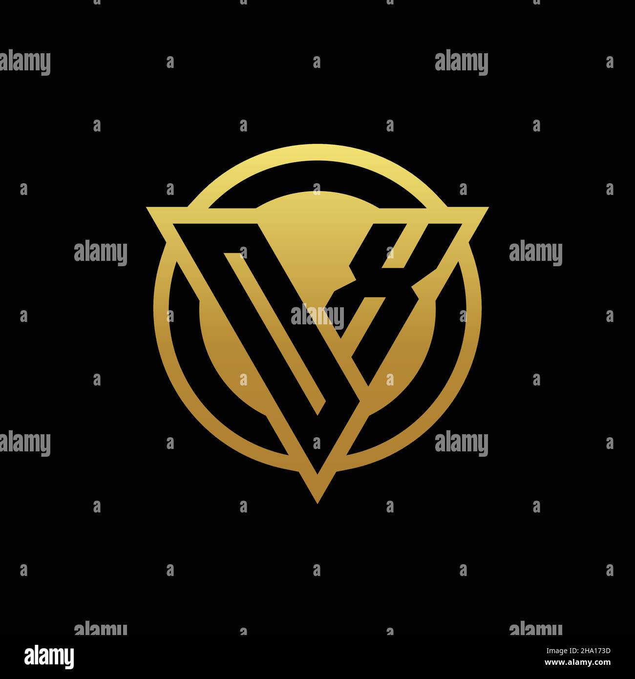 OX logo monogram with triangle shape and circle rounded style isolated ...