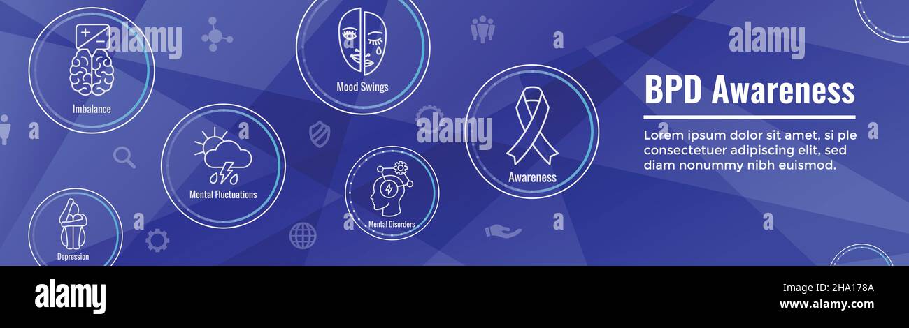 BPD - Borderline Personality Disorder icon set and web header ...