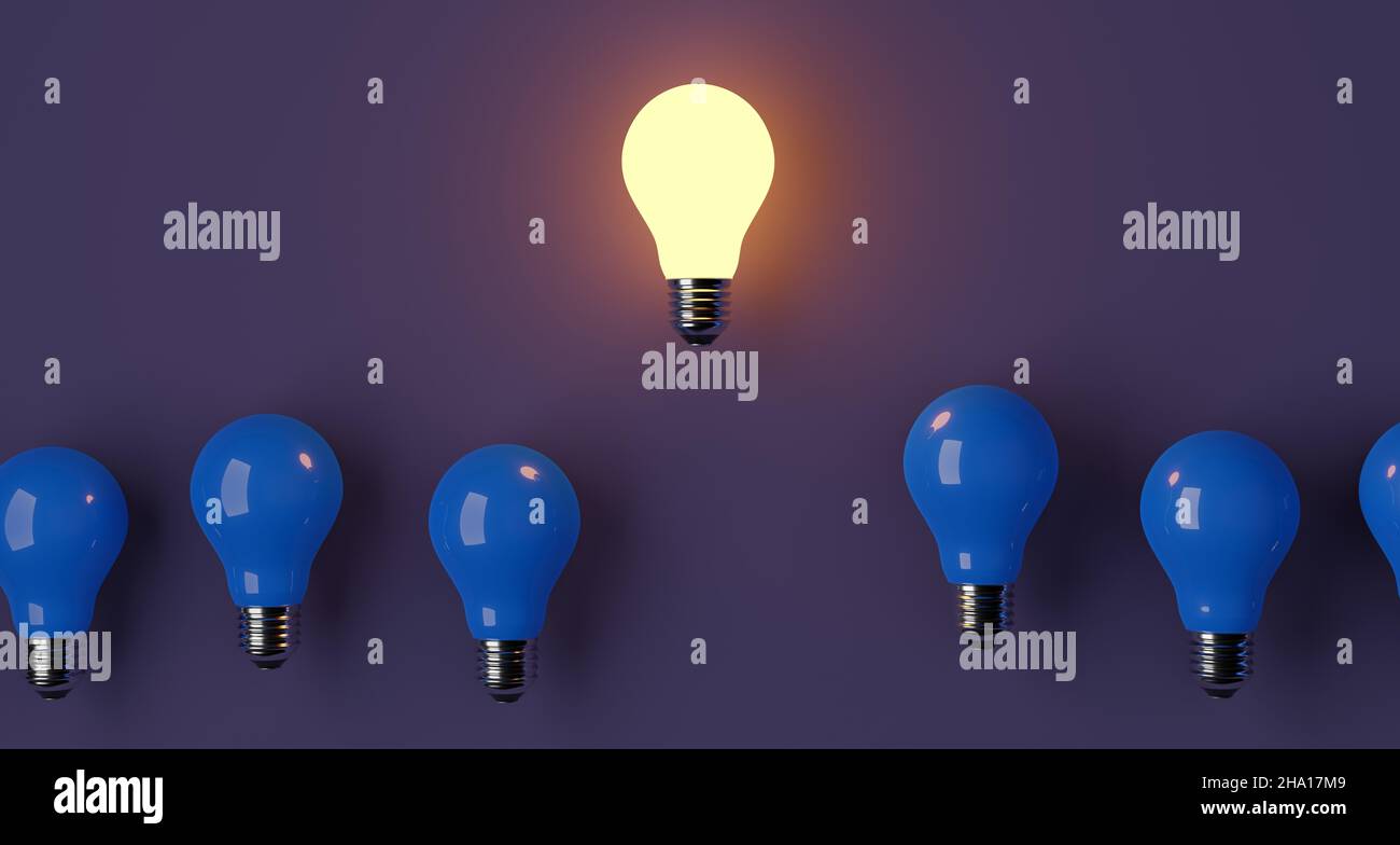 Lit light bulb row hi-res stock photography and images - Alamy