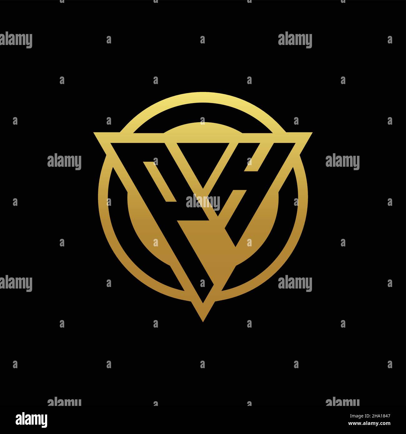 PH logo monogram with triangle shape and circle rounded style isolated ...