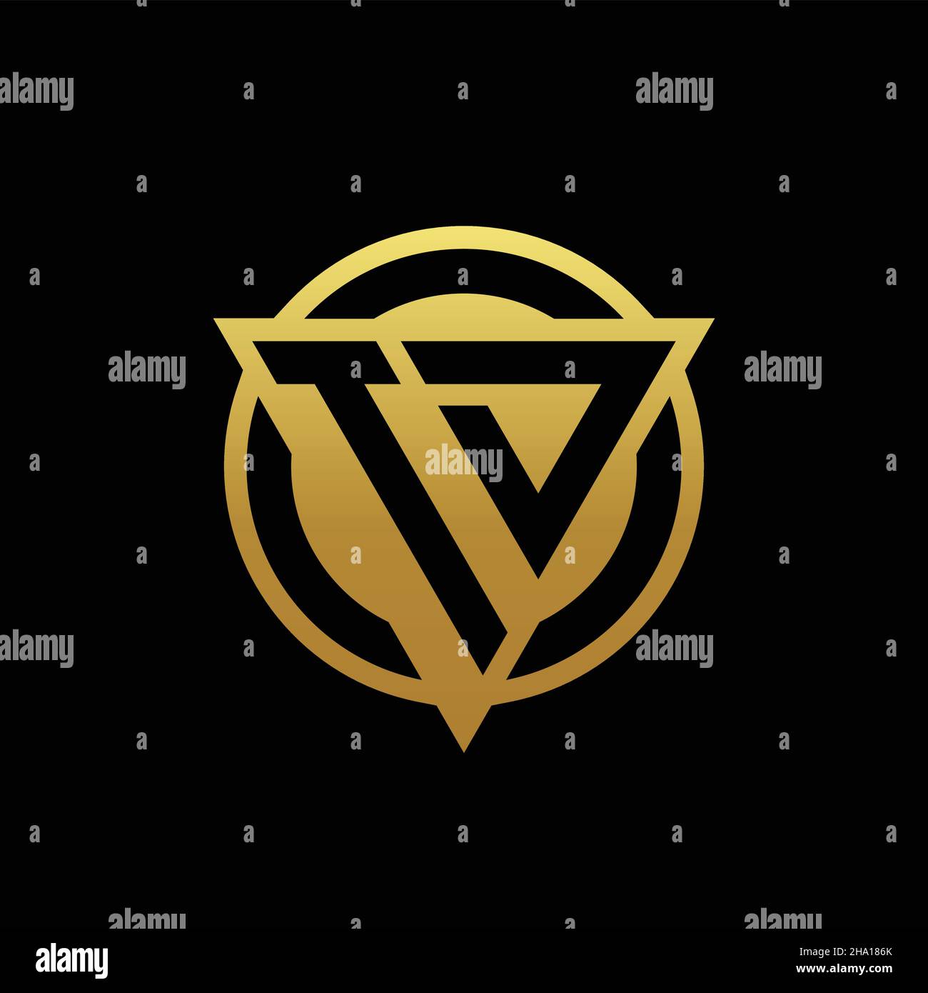 TD logo monogram with triangle shape and circle rounded style isolated ...