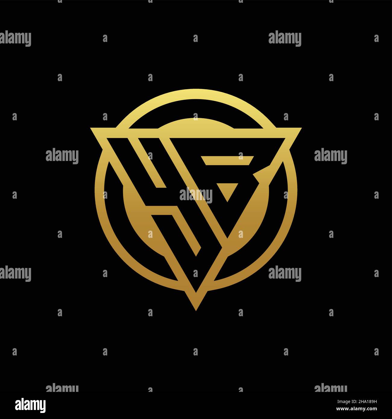 YB logo monogram with triangle shape and circle rounded style isolated ...
