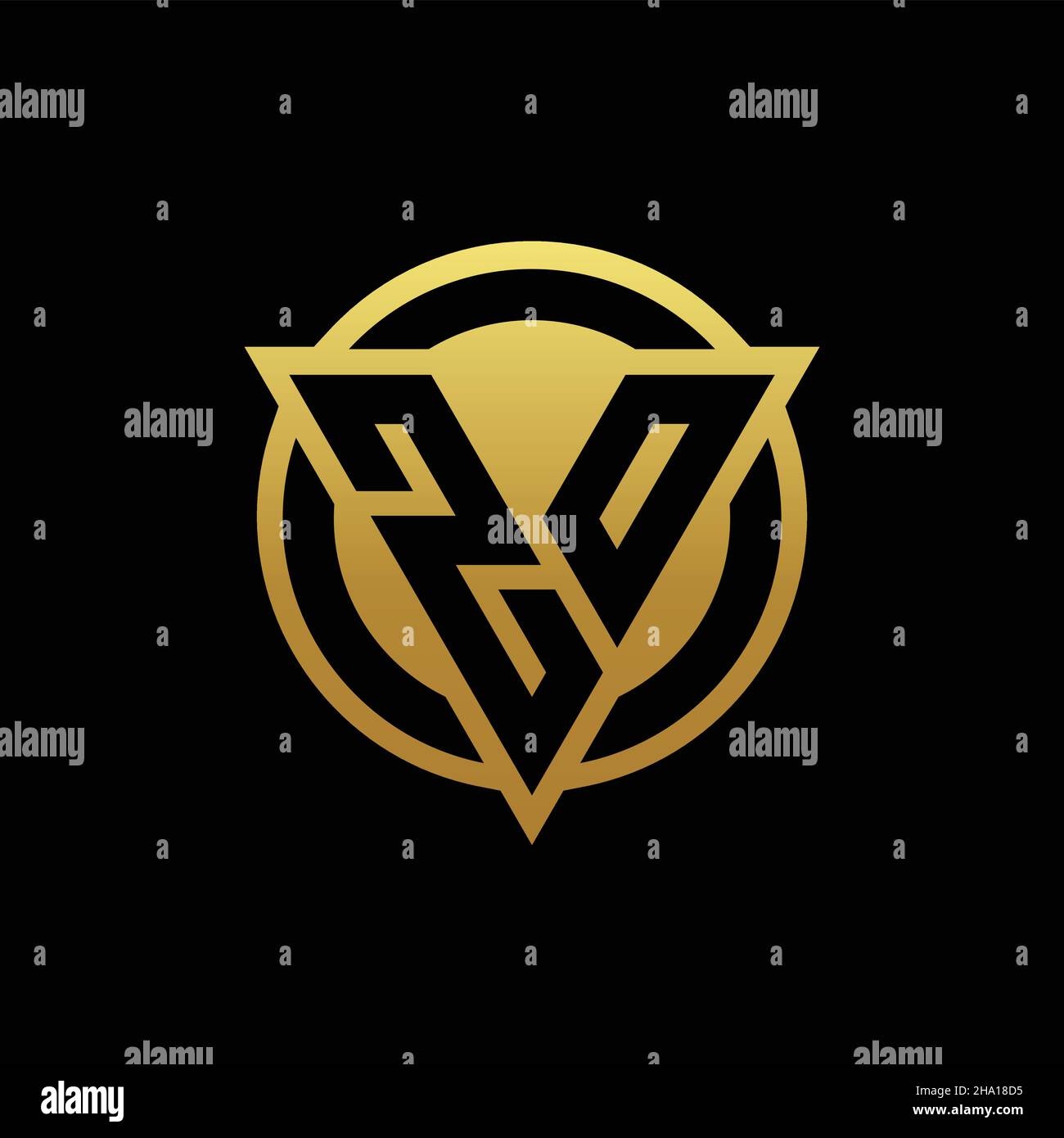 ZO logo monogram with triangle shape and circle rounded style isolated ...