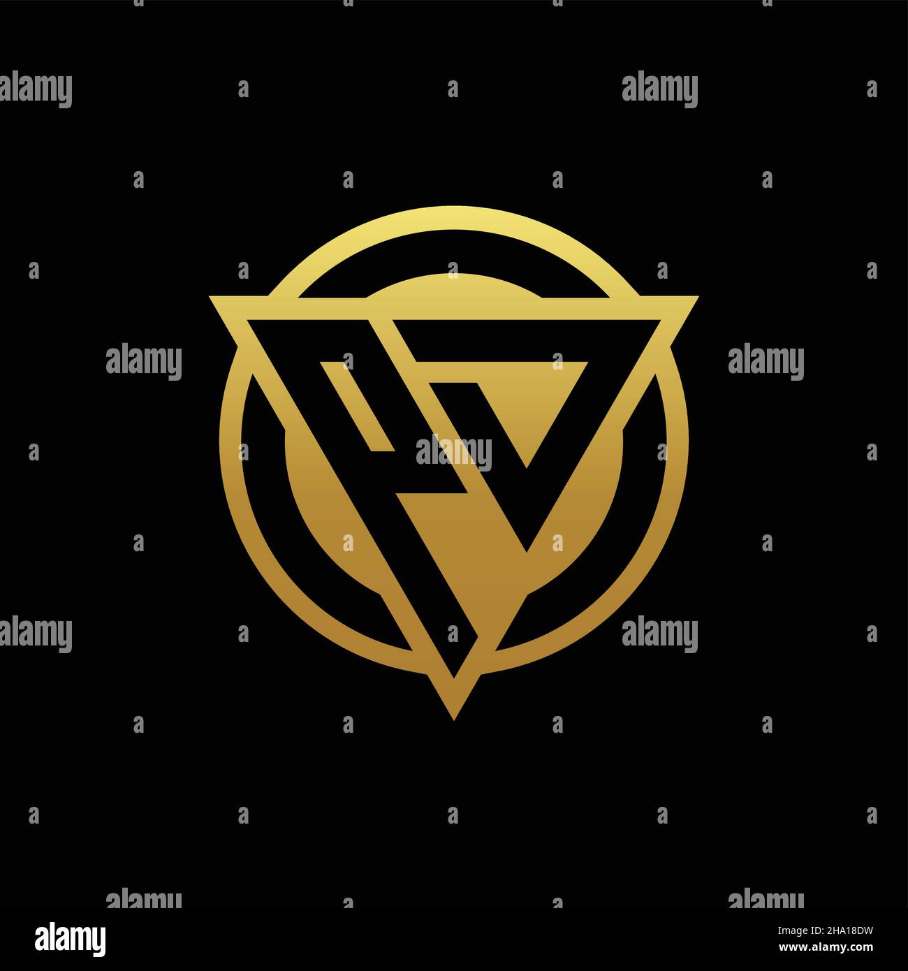 PD logo monogram with triangle shape and circle rounded style isolated ...