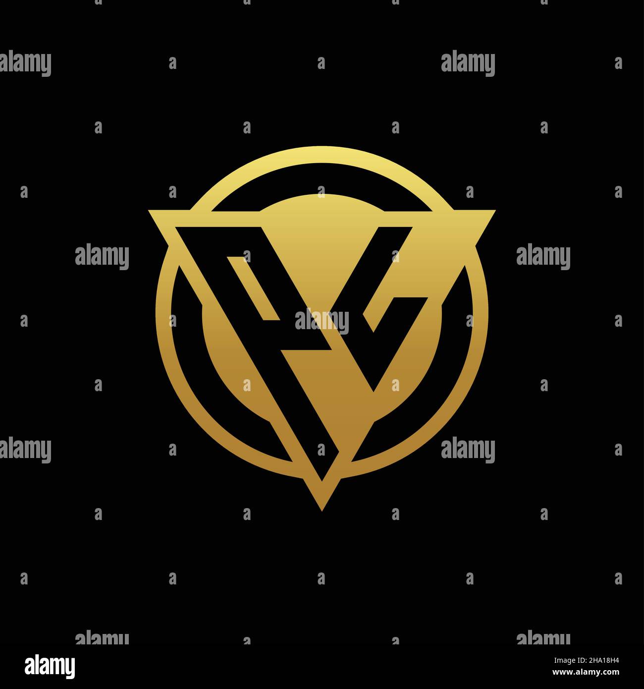 PL logo monogram with triangle shape and circle rounded style isolated ...