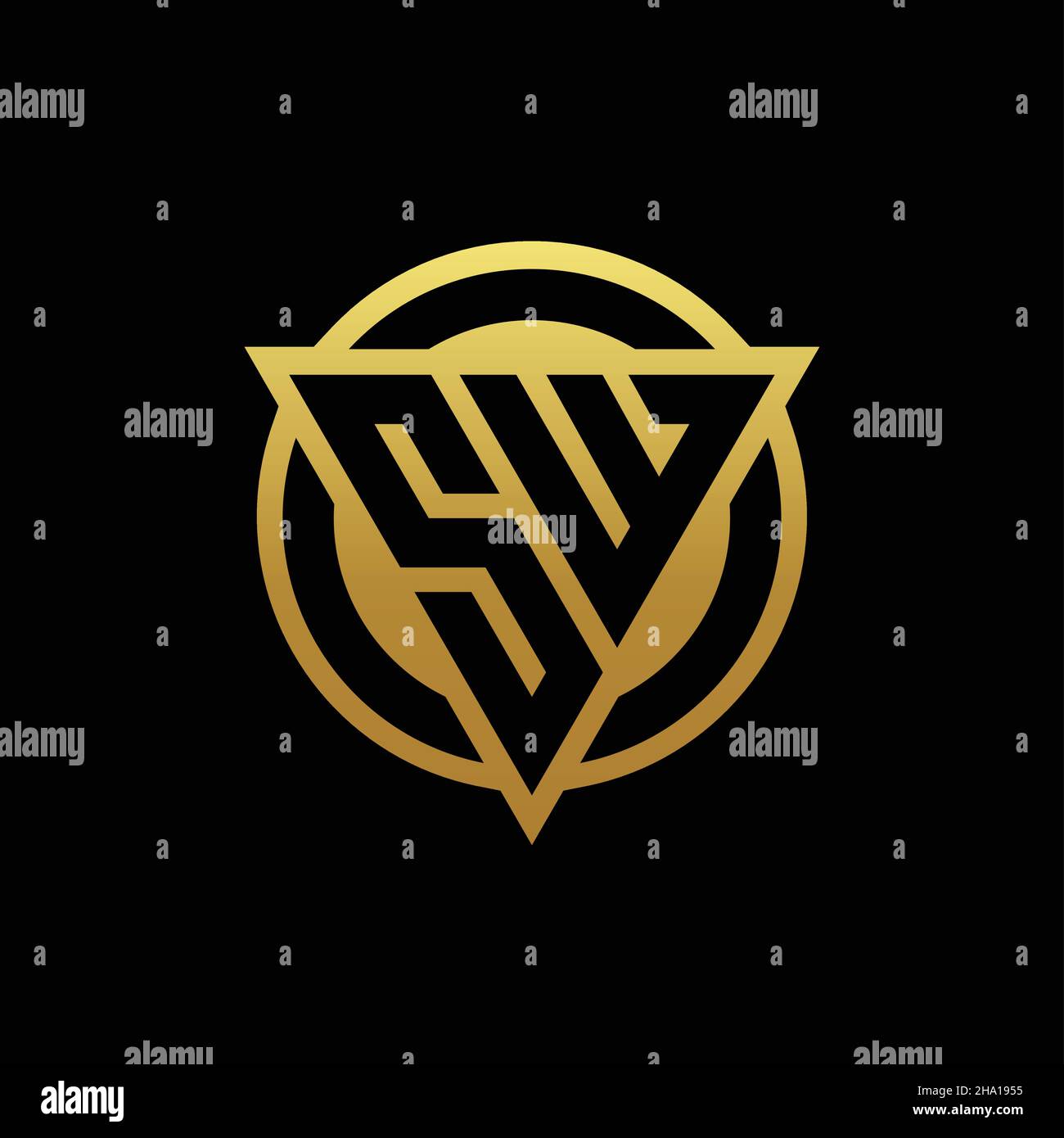 SW logo monogram with triangle shape and circle rounded style isolated ...