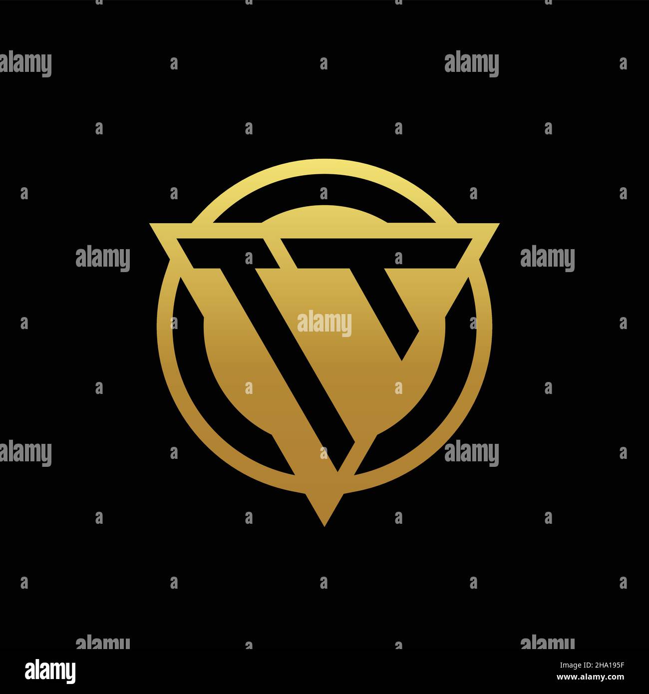 TT logo monogram with triangle shape and circle rounded style isolated ...