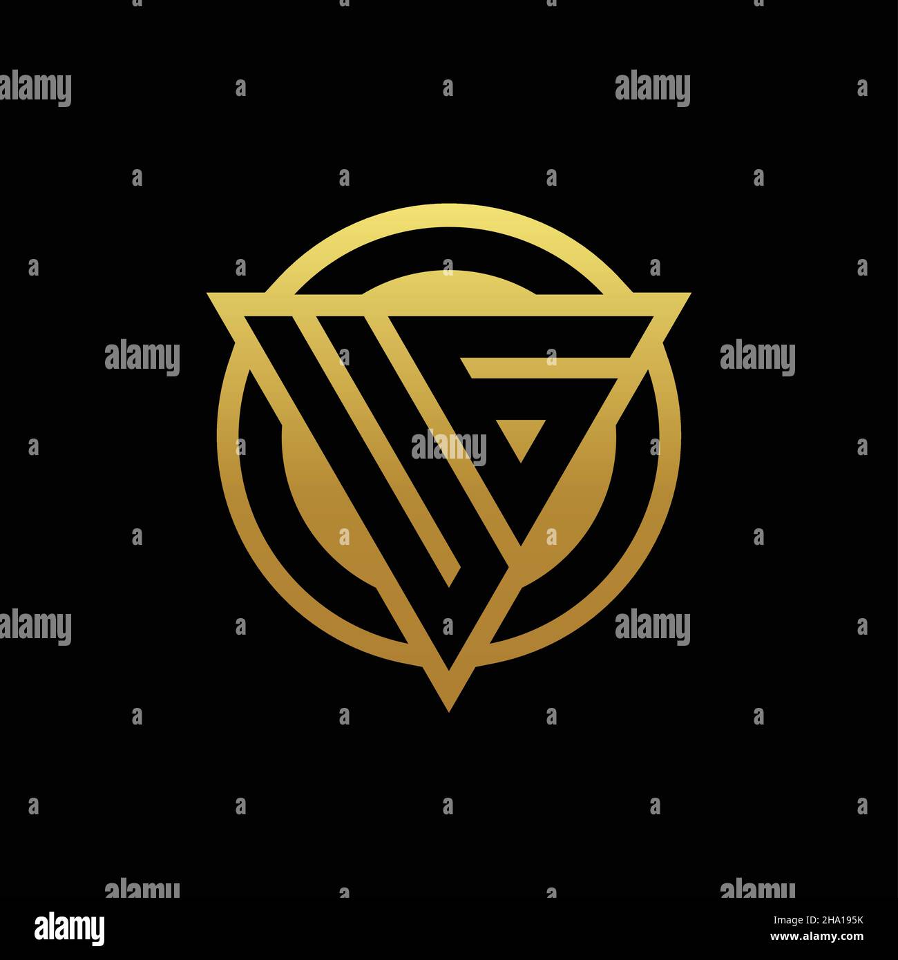 UG logo monogram with triangle shape and circle rounded style isolated ...