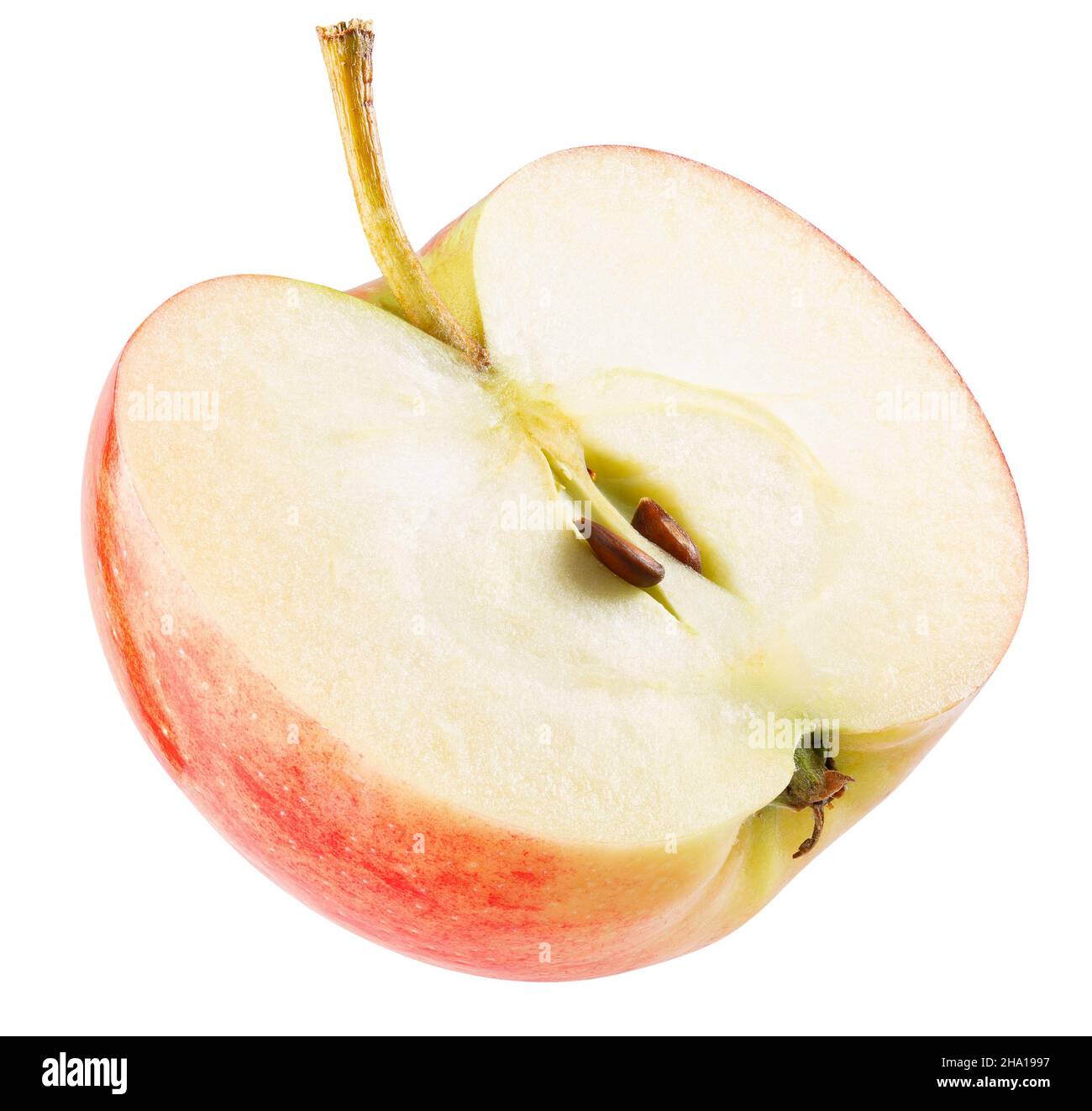 half of red apple isolated on a white background Stock Photo - Alamy