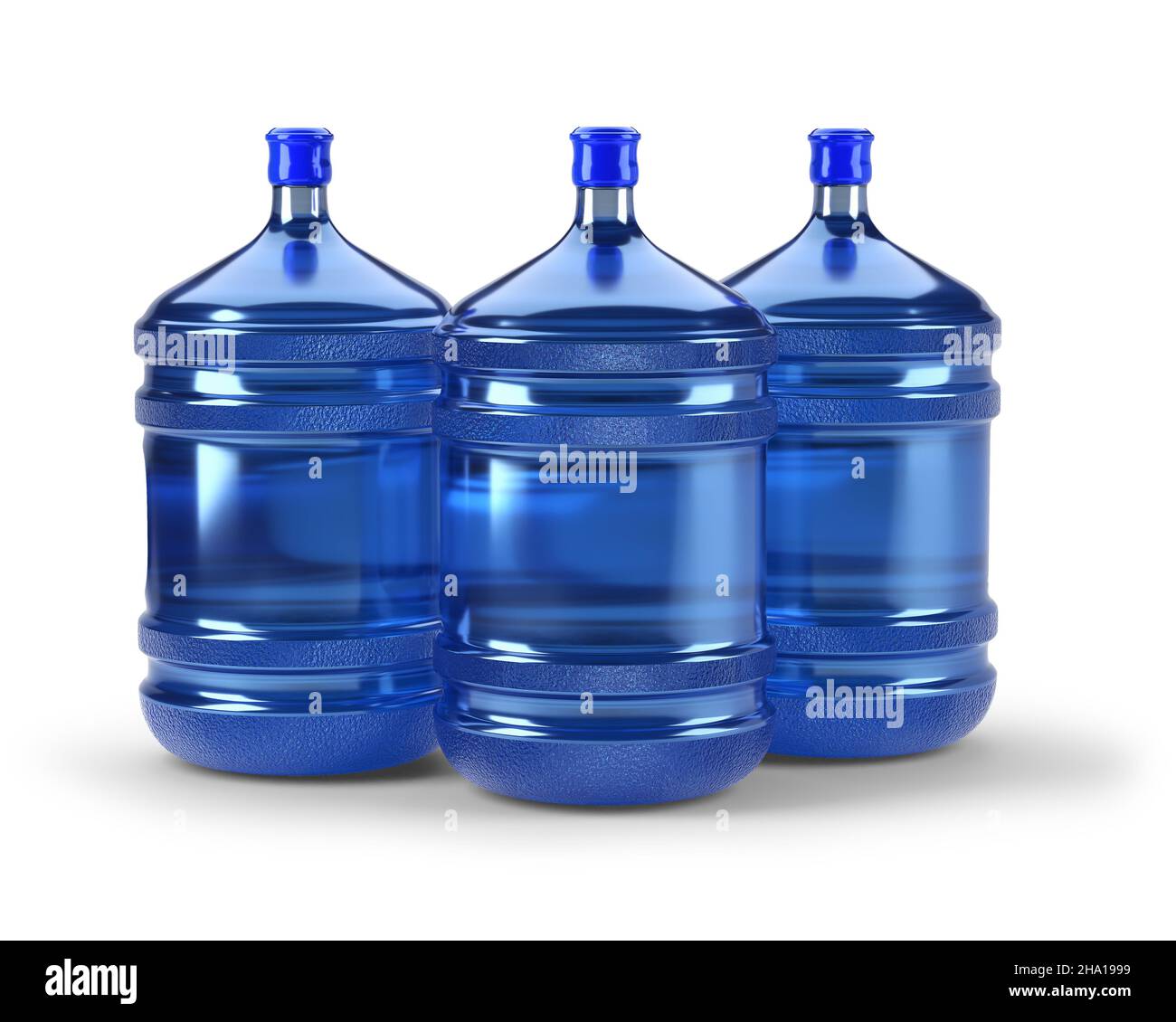 big bottles of water on a white background. 3d rendering Stock Photo ...
