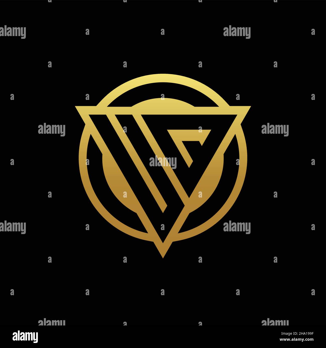 UQ logo monogram with triangle shape and circle rounded style isolated ...