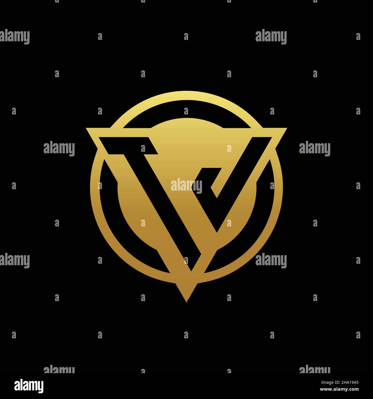 TJ logo monogram with triangle shape and circle rounded style isolated ...