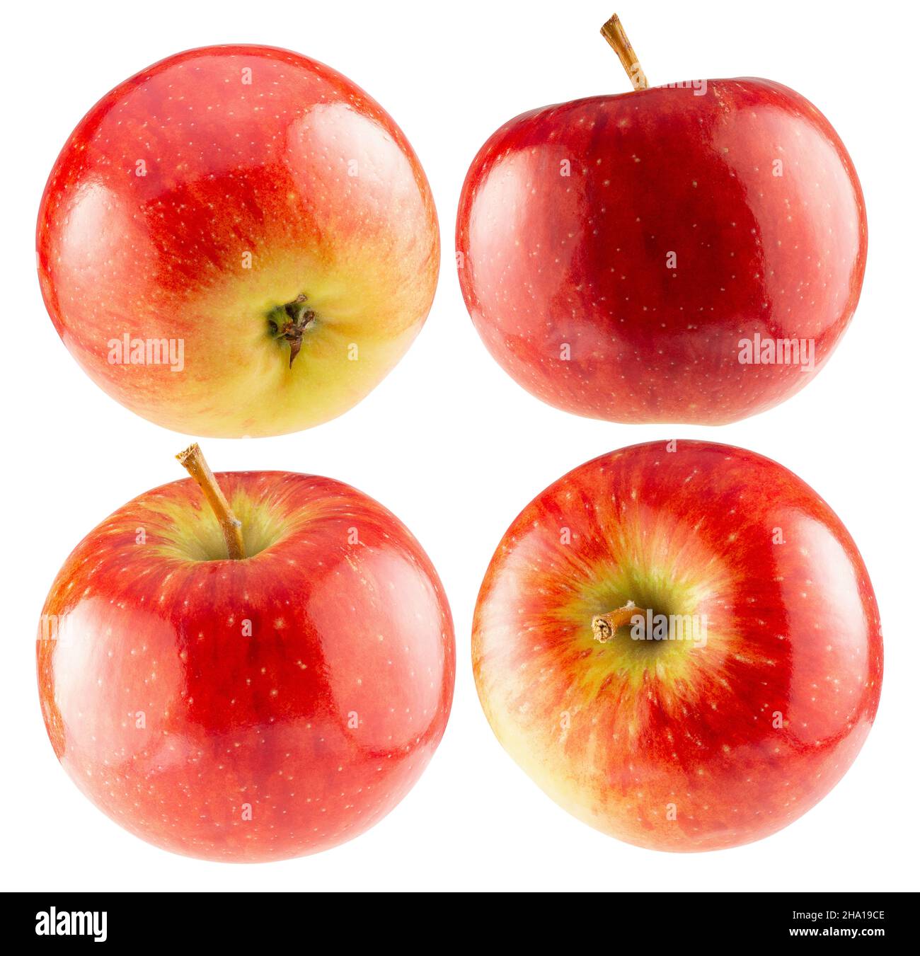 set of red apples isolated on a white background Stock Photo - Alamy