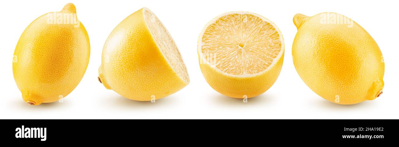 collection of lemons isolated on a white background Stock Photo - Alamy