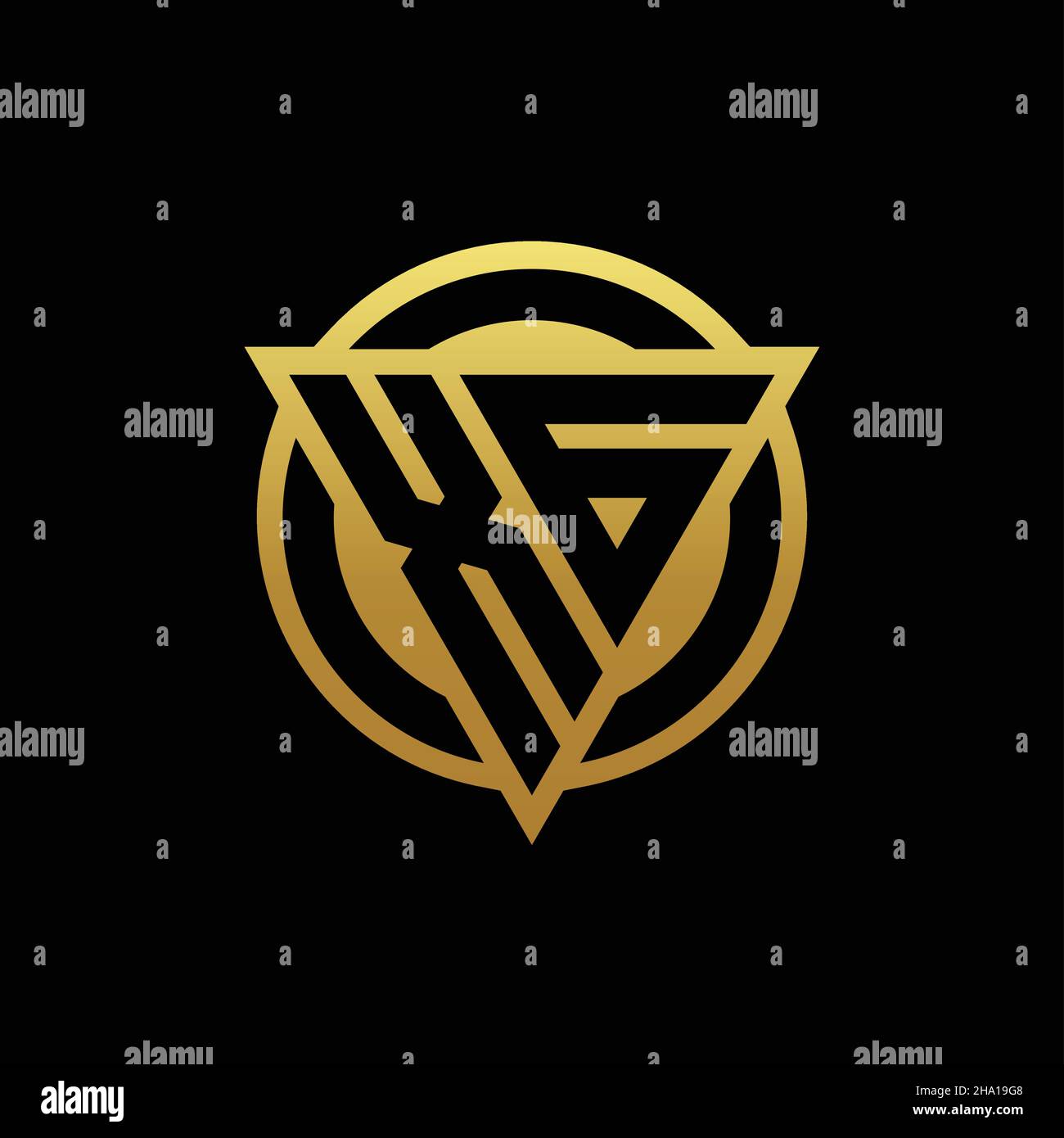 XG logo monogram with triangle shape and circle rounded style isolated ...
