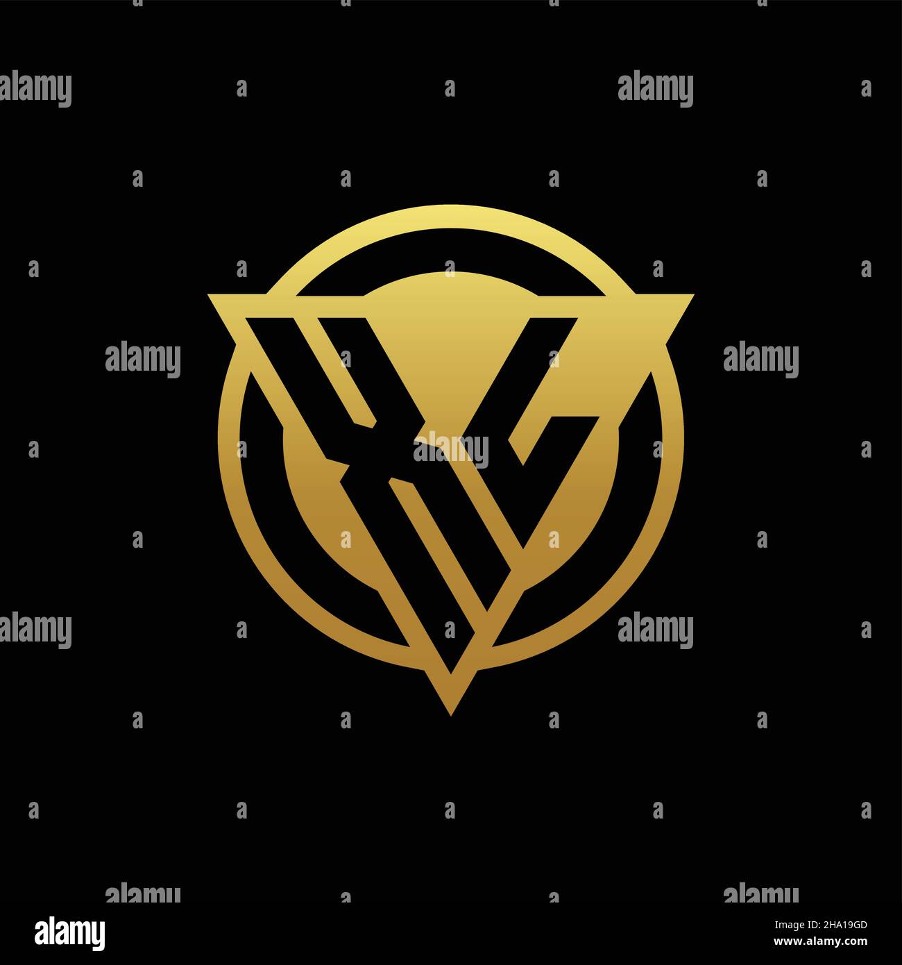 XL logo monogram with triangle shape and circle rounded style isolated ...