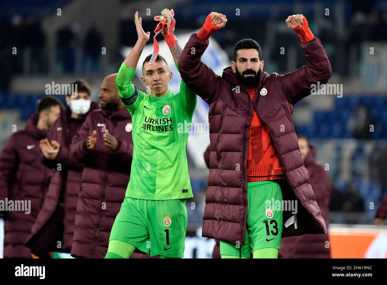 Roma, Italy. 09th Dec, 2021. Galatasaray goalkeepers Fernando Muslera ...