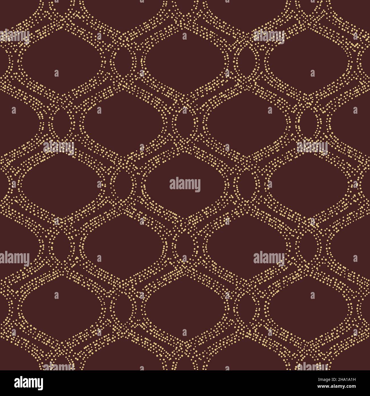 Seamless vector ornament. Modern dotted golden background. Geometric ...