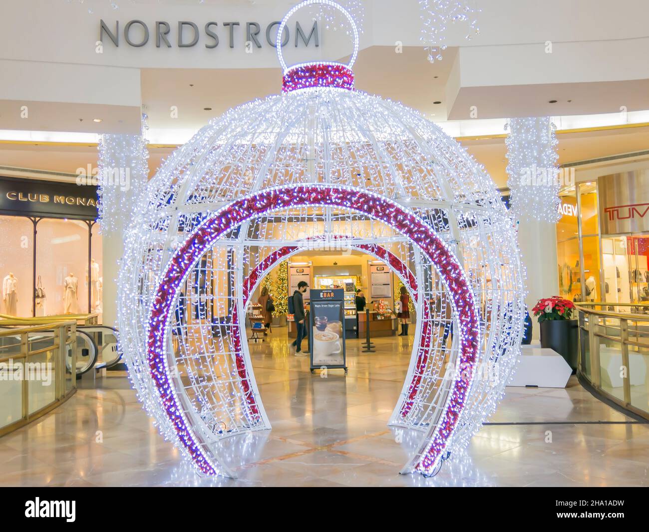 Christmas Holiday Decorations in Mall Lobby Stock Photo - Alamy