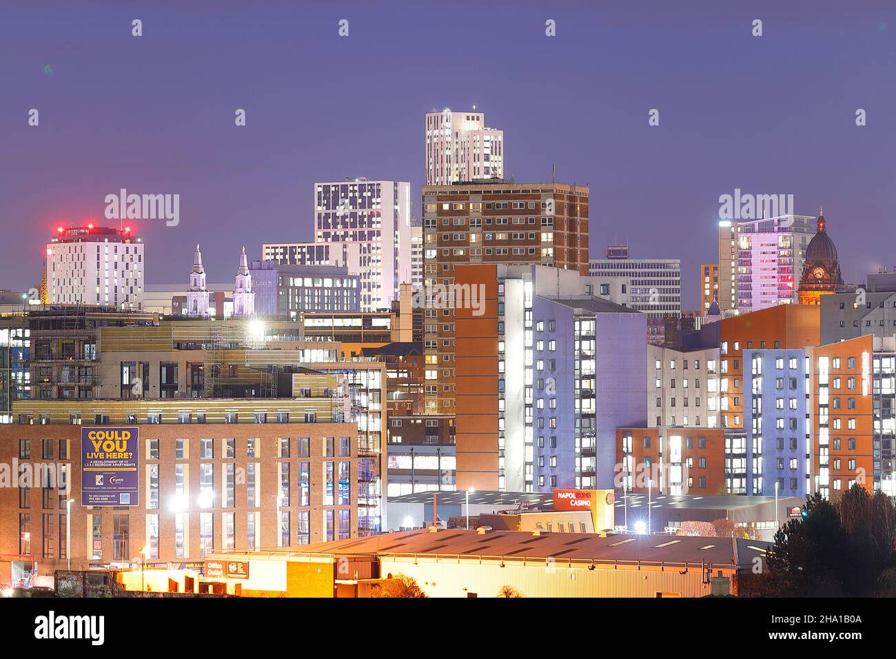 Leeds City Centre at night Stock Photo - Alamy
