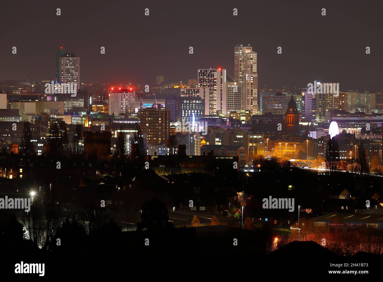 Leeds City Centre at night Stock Photo - Alamy