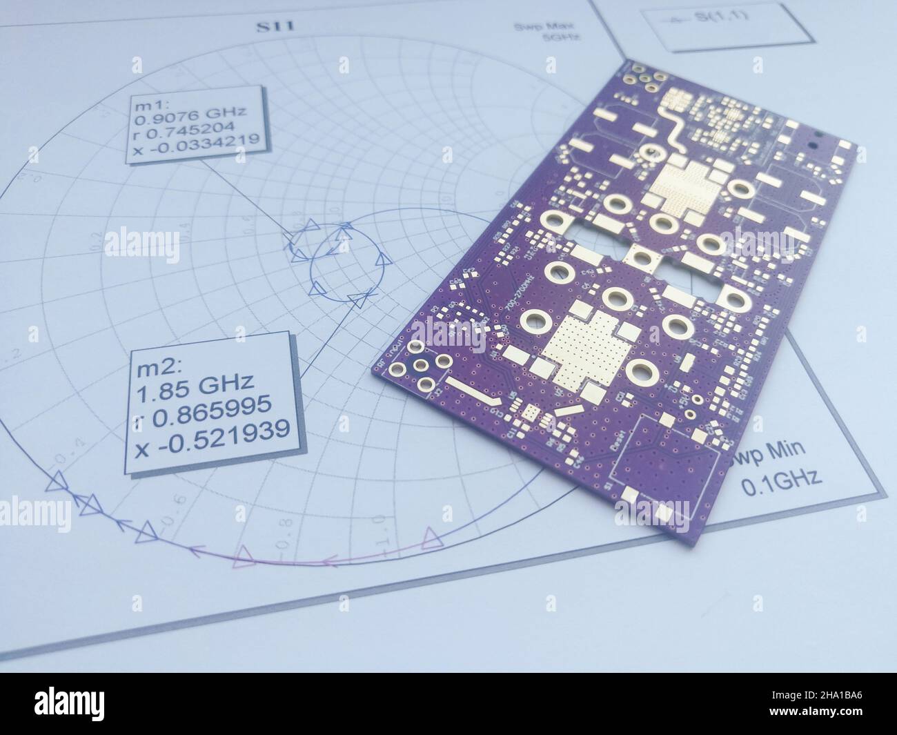 High power RF and microwave module purple gold plated printed circuit ...