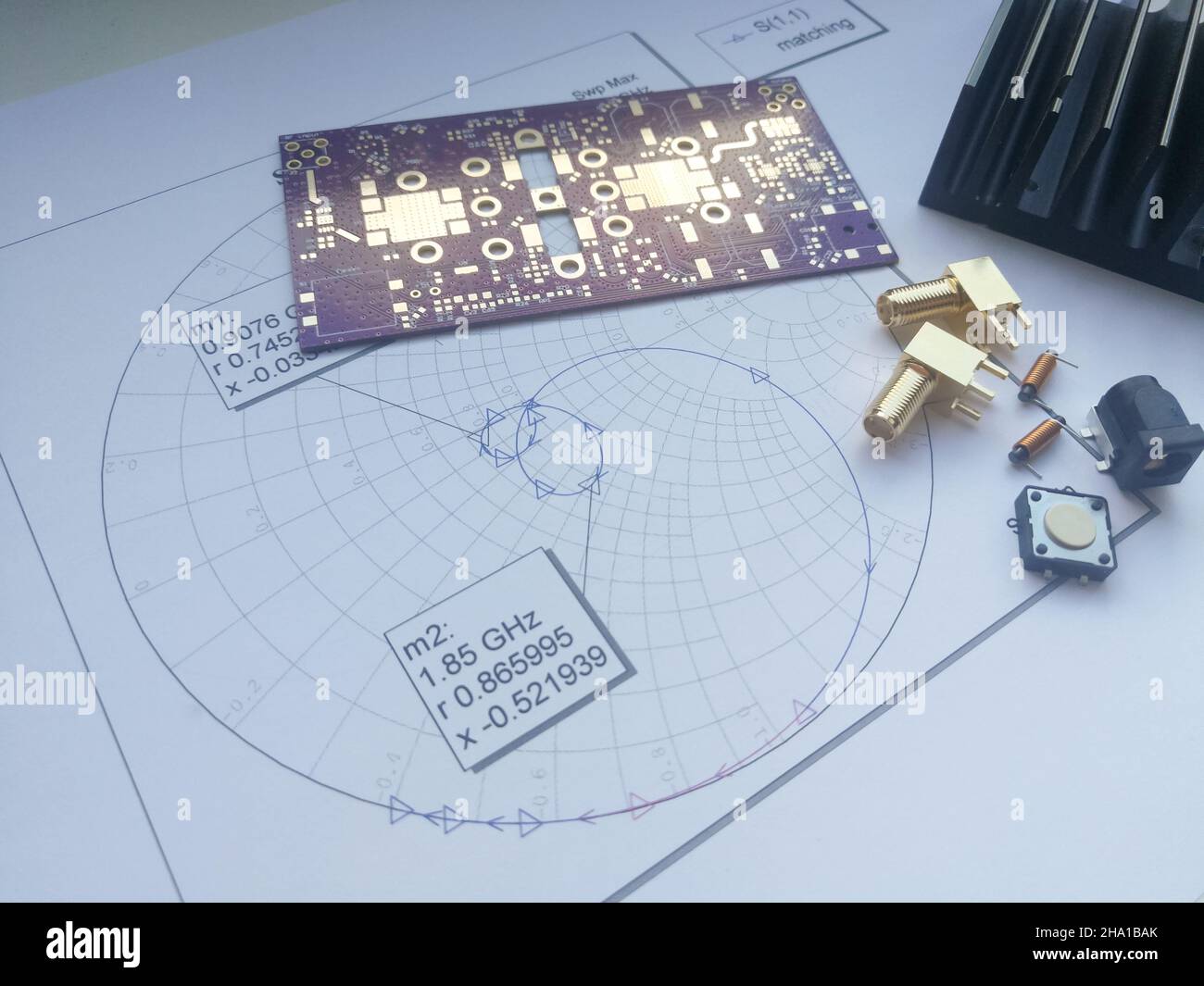 High power RF and microwave module purple gold plated printed circuit ...