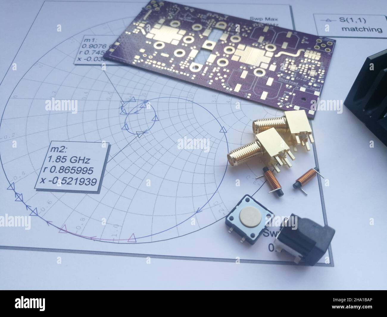 High power RF and microwave module purple gold plated printed circuit ...