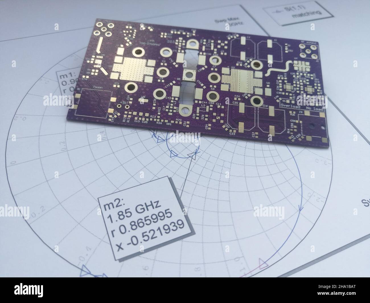High power RF and microwave module purple gold plated printed circuit ...