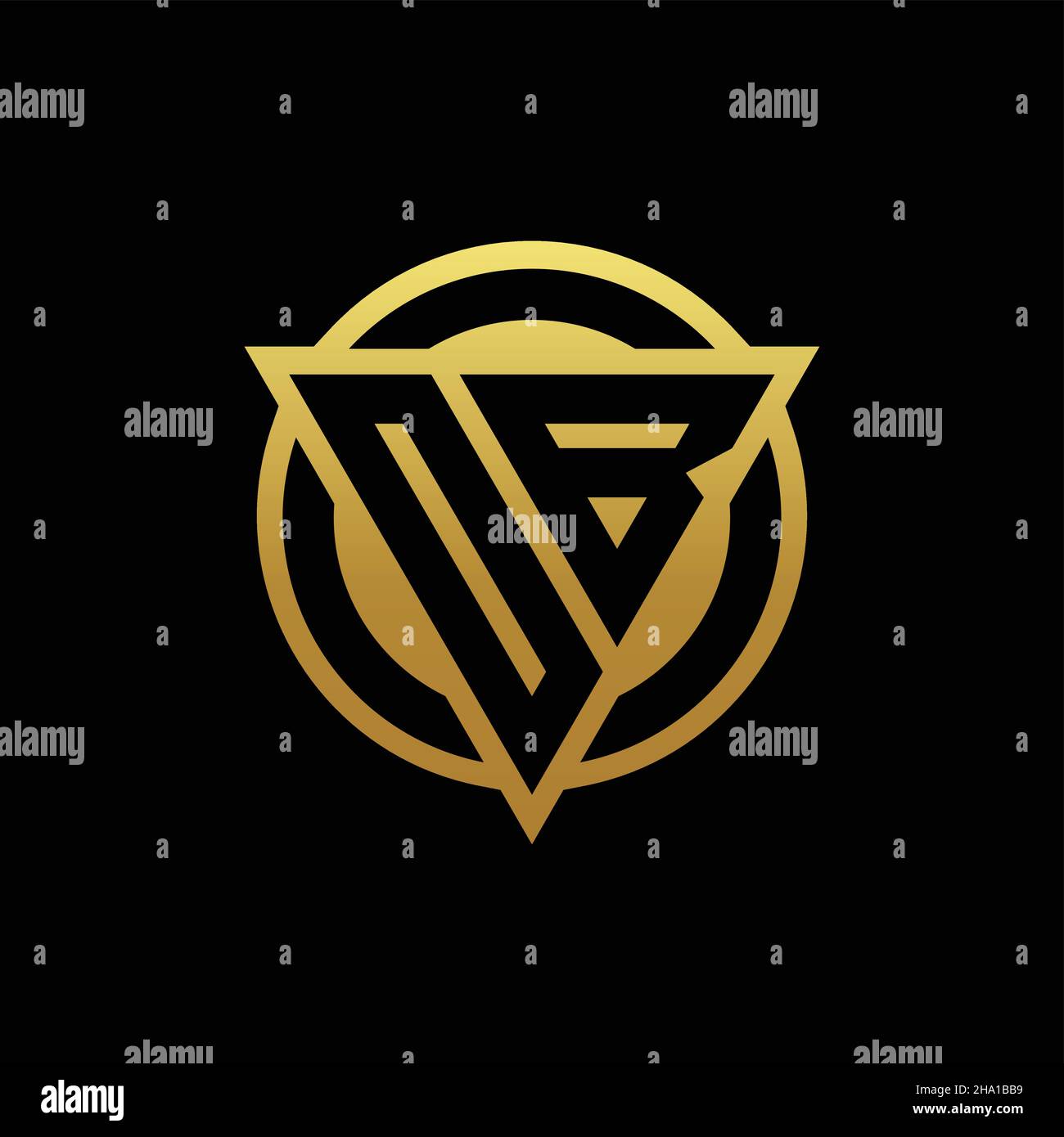 OB logo monogram with triangle shape and circle rounded style isolated ...