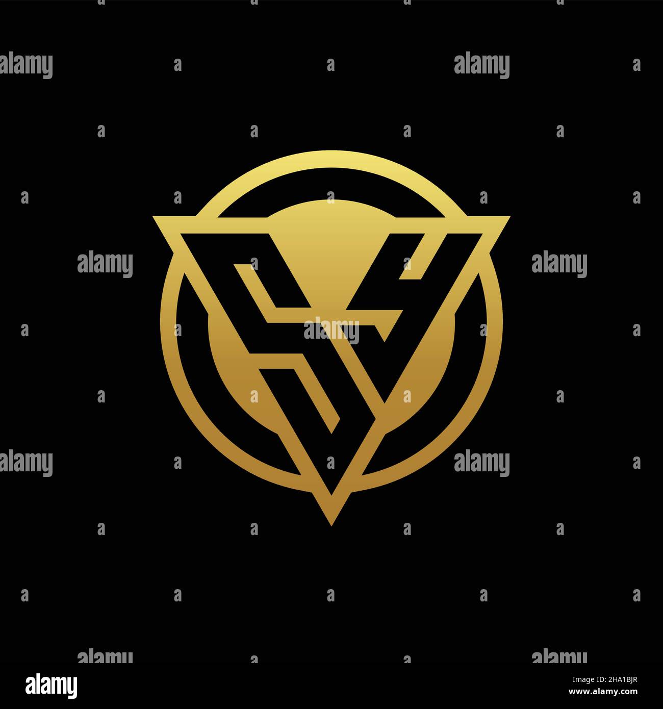 SY logo monogram with triangle shape and circle rounded style isolated ...